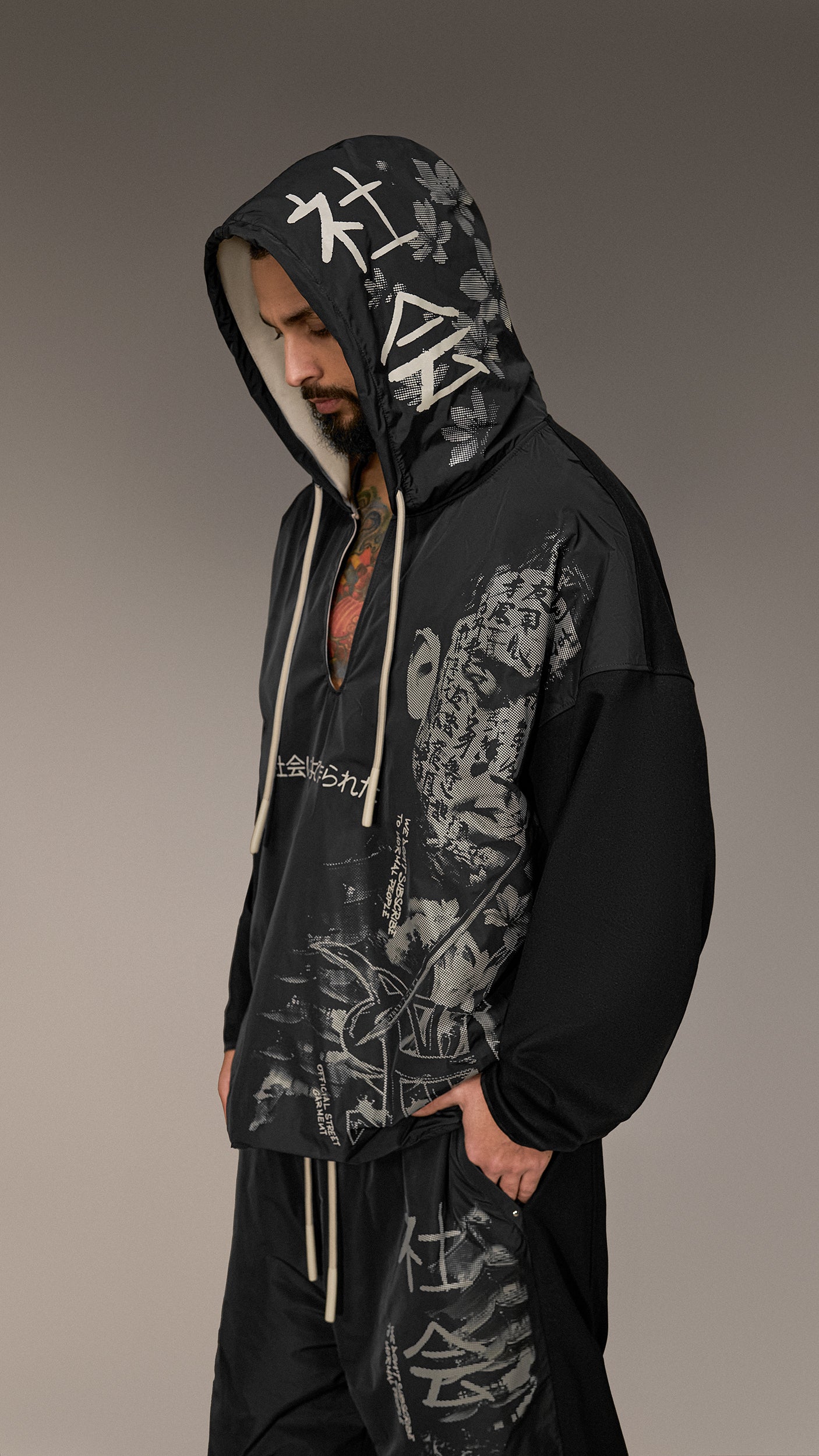 Hanorace barbati Hanorac cu imprimeu japonez - H15961 - Colectia urbana