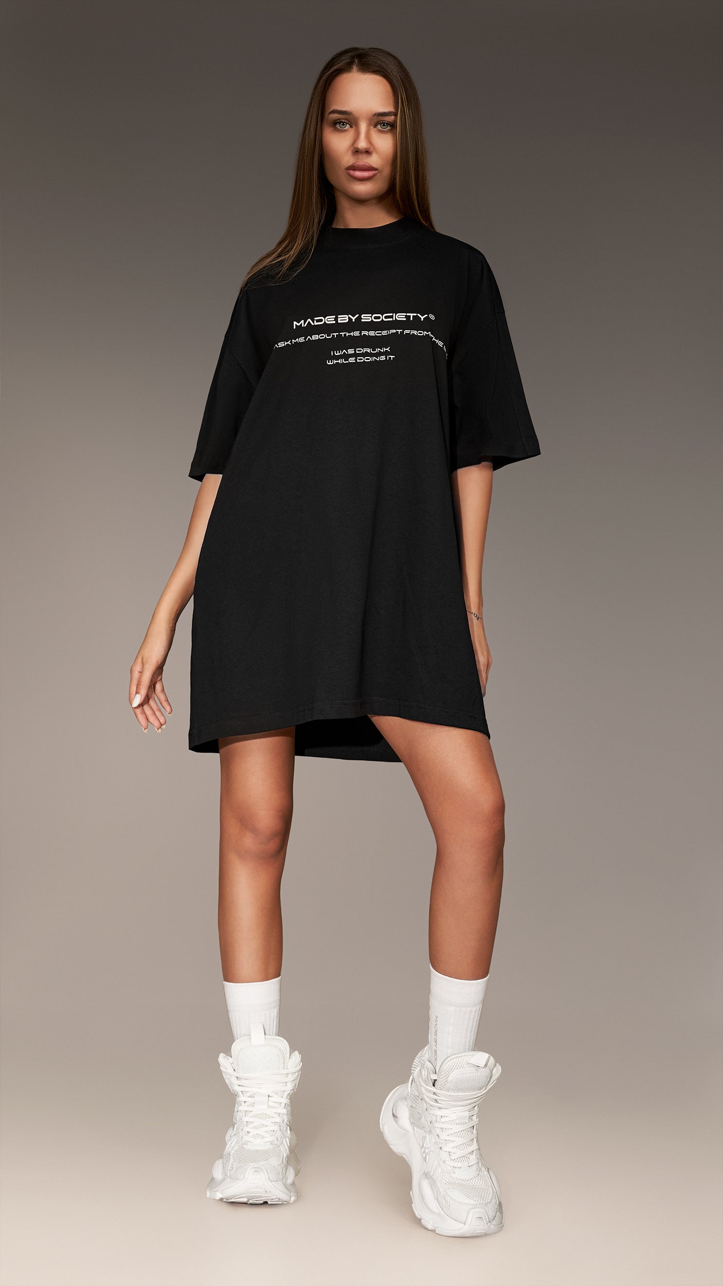 Tricouri femei Tricou Oversized "Lifestyle Receipt" - T25853 - Colectia ...