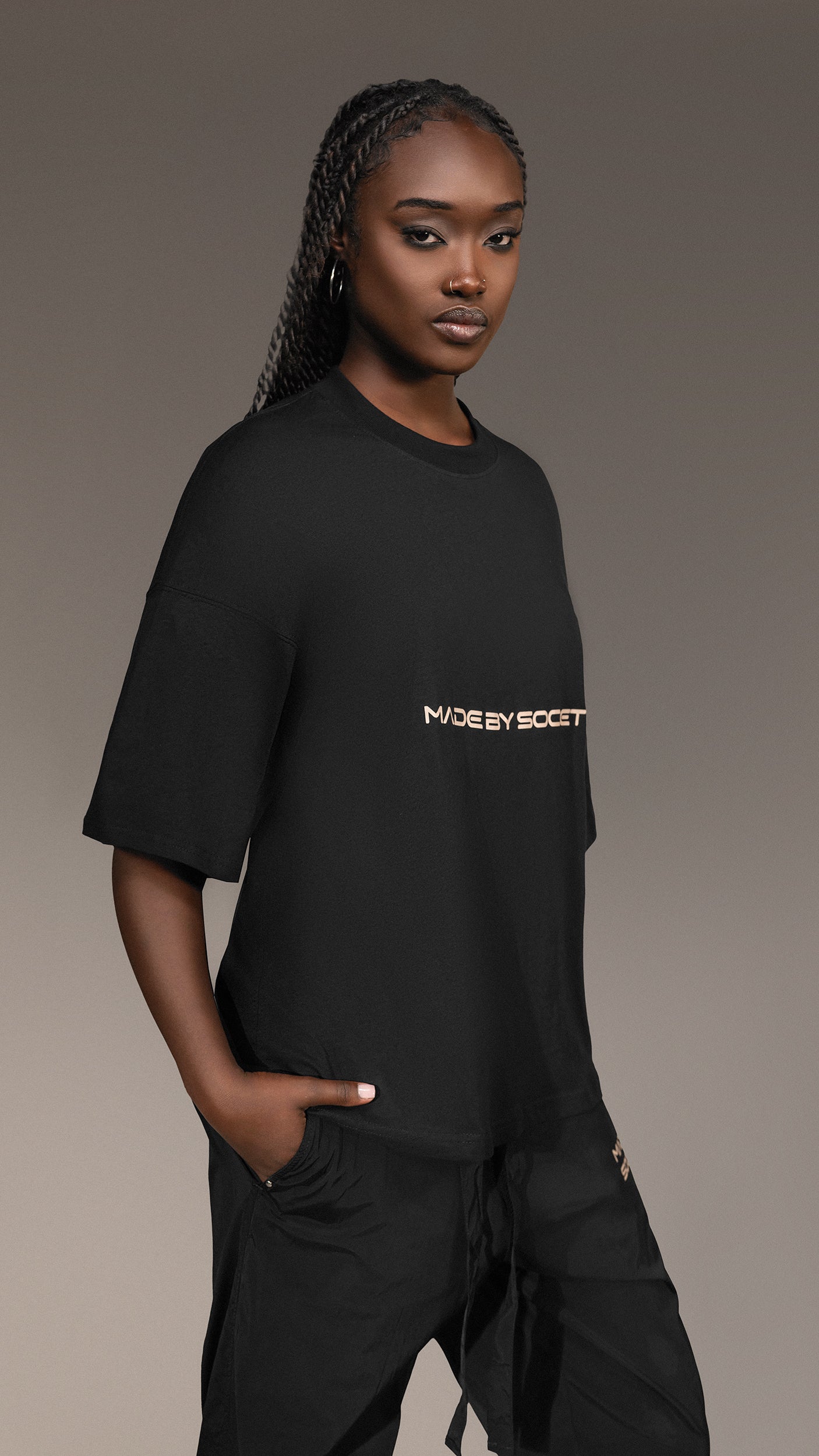 Tricouri femei Tricou oversize Made By Society - T25658 - Colectia urbana